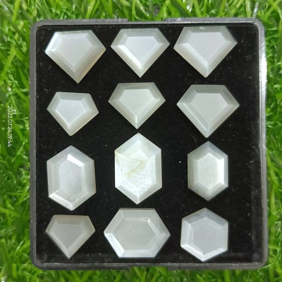 AAA Grey Moonstone Fancy Shape Step Cut Lot Gemstone, 67.80 Carat Size ...