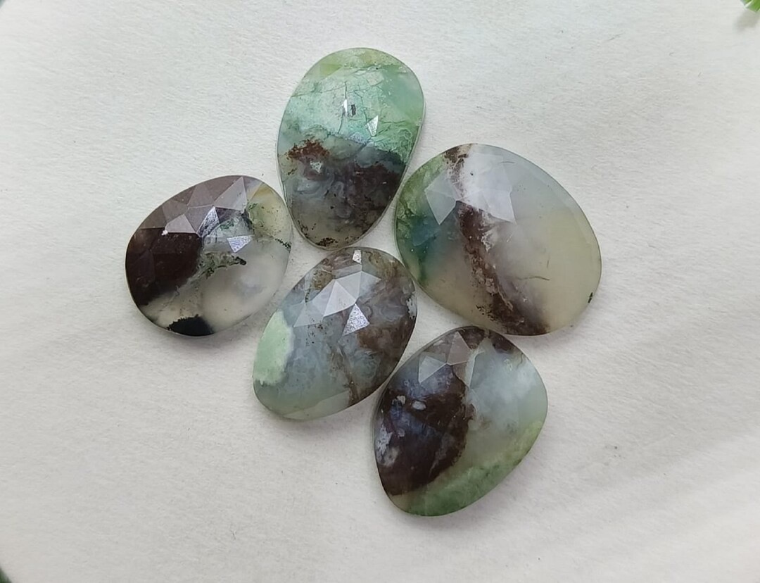 Aqua 100% Natural Aqua Phrase Free Form Rose Cut Loose Gemstone 44.30 ...
