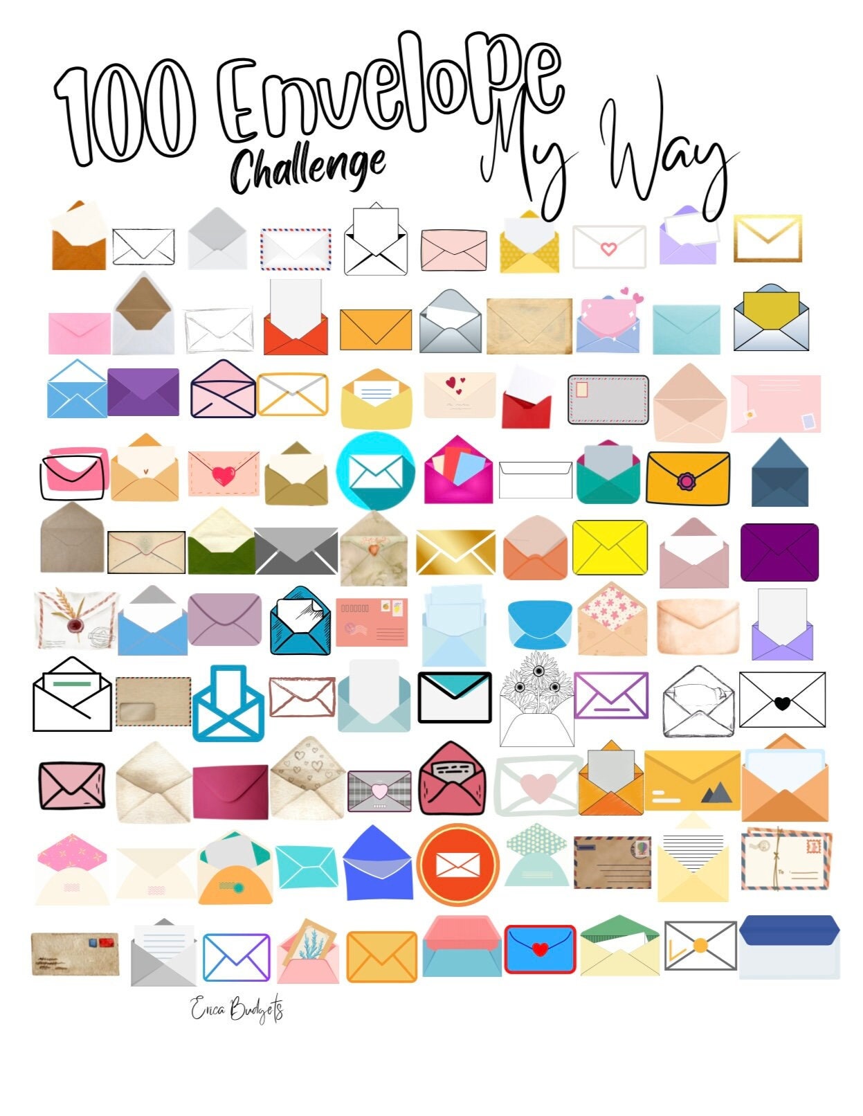 100 Envelope Challenge Your Way - Etsy