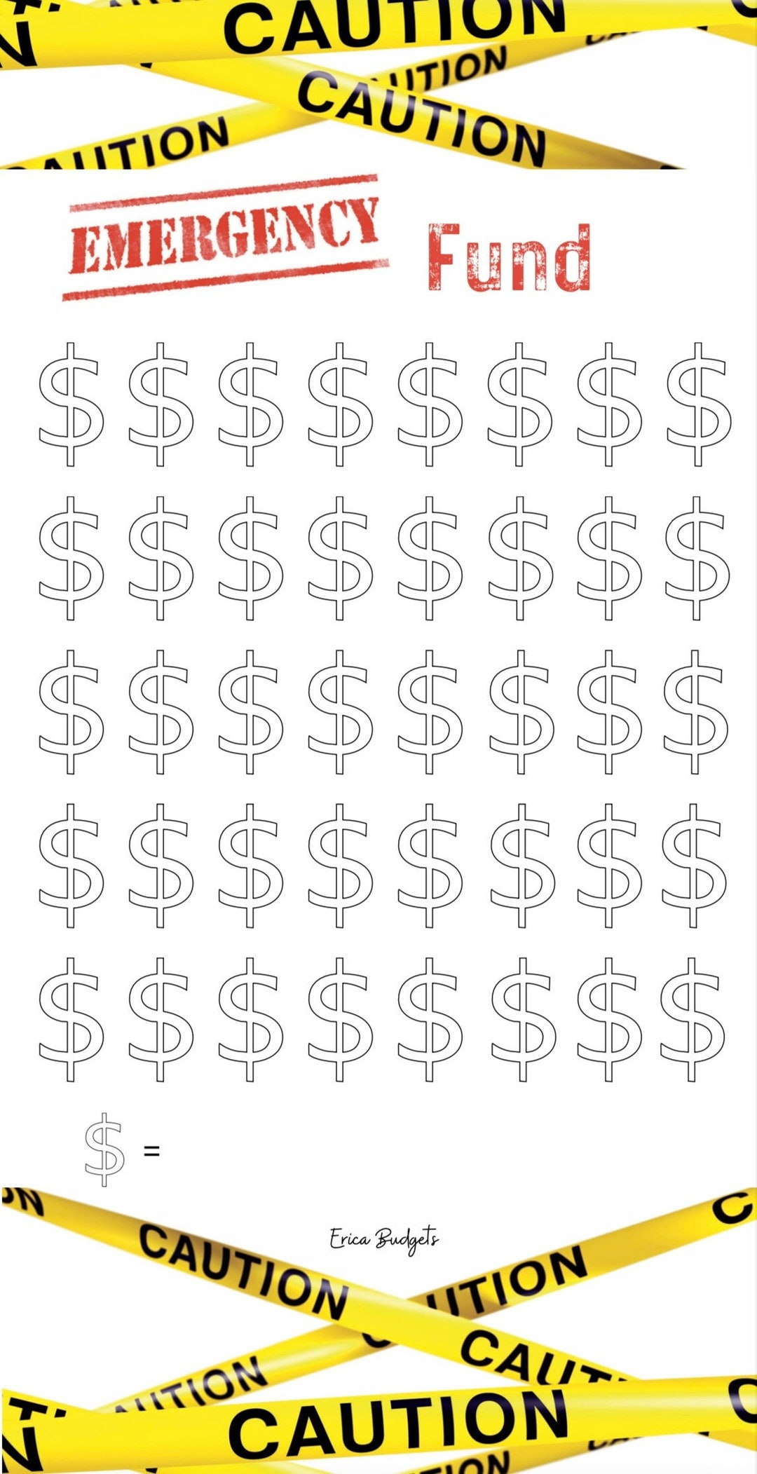 Emergency Fund Challenge - Fits A6 - Etsy