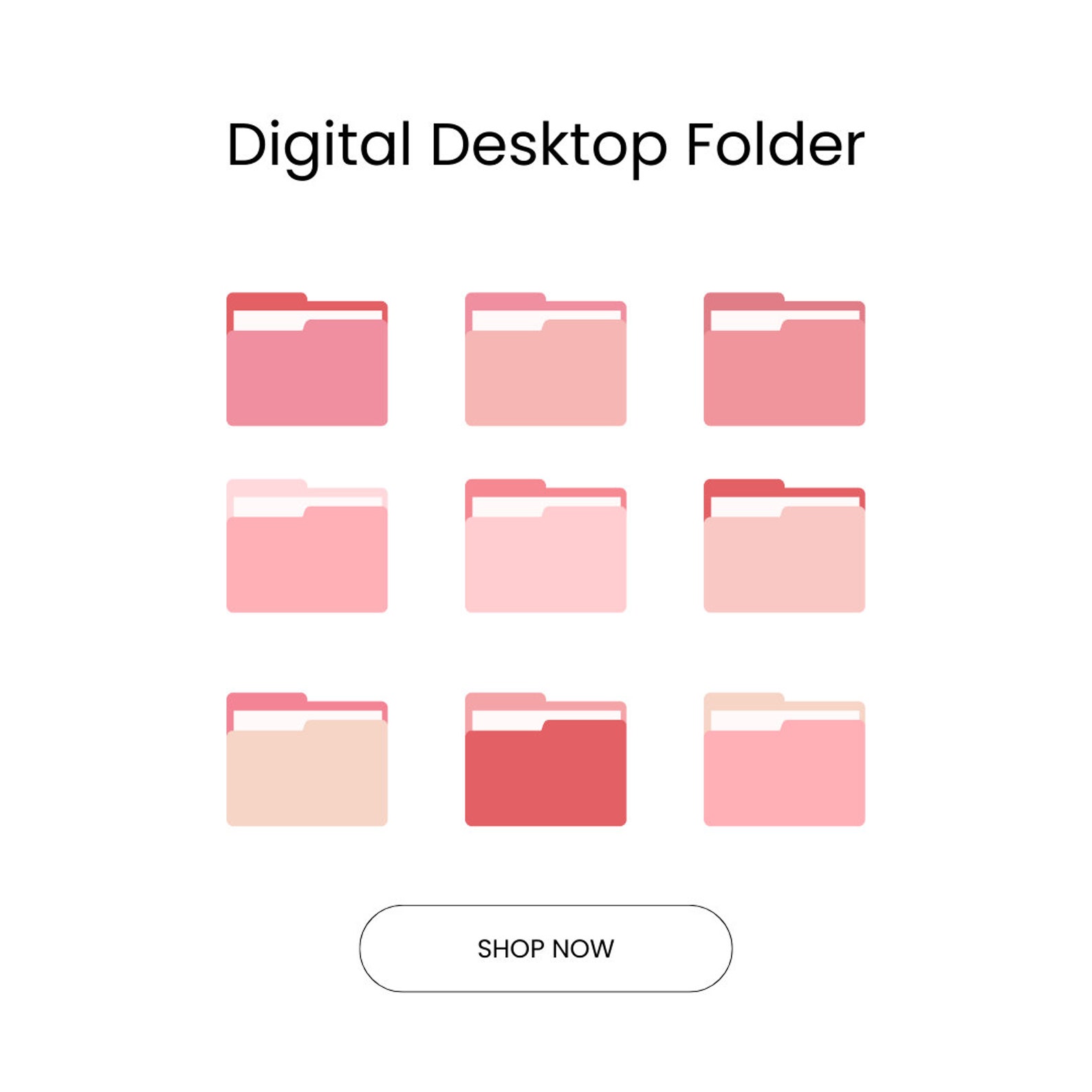 Pink Desktop Folder Icons for Mac & Windows Aesthetic Organizing Icons ...