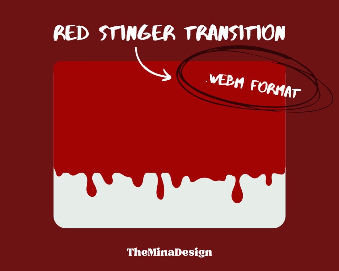 Red Drip Stinger Transition Twitch Overlay Premade, Overlay, Set ...