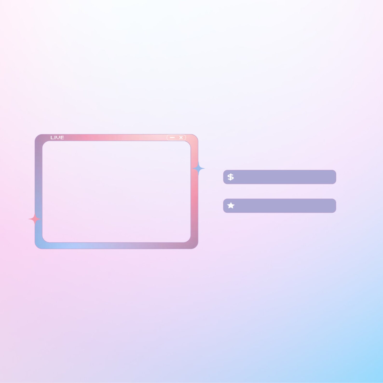 Gradient Twitch Webcam Border and Label Bars Twitch Webcam - Etsy