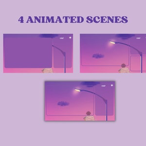 Lofi Animated & Static Stream Overlay Pack Twitch Screens Package Kawaii Cute Aesthetic Pink ...