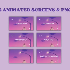 Lofi Animated & Static Stream Overlay Pack Twitch Screens Package Kawaii Cute Aesthetic Pink ...