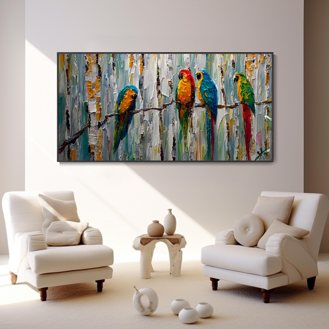 Amazon Hand-painted Natural Rainfall Canvas Oil Painting Abstract Boho ...