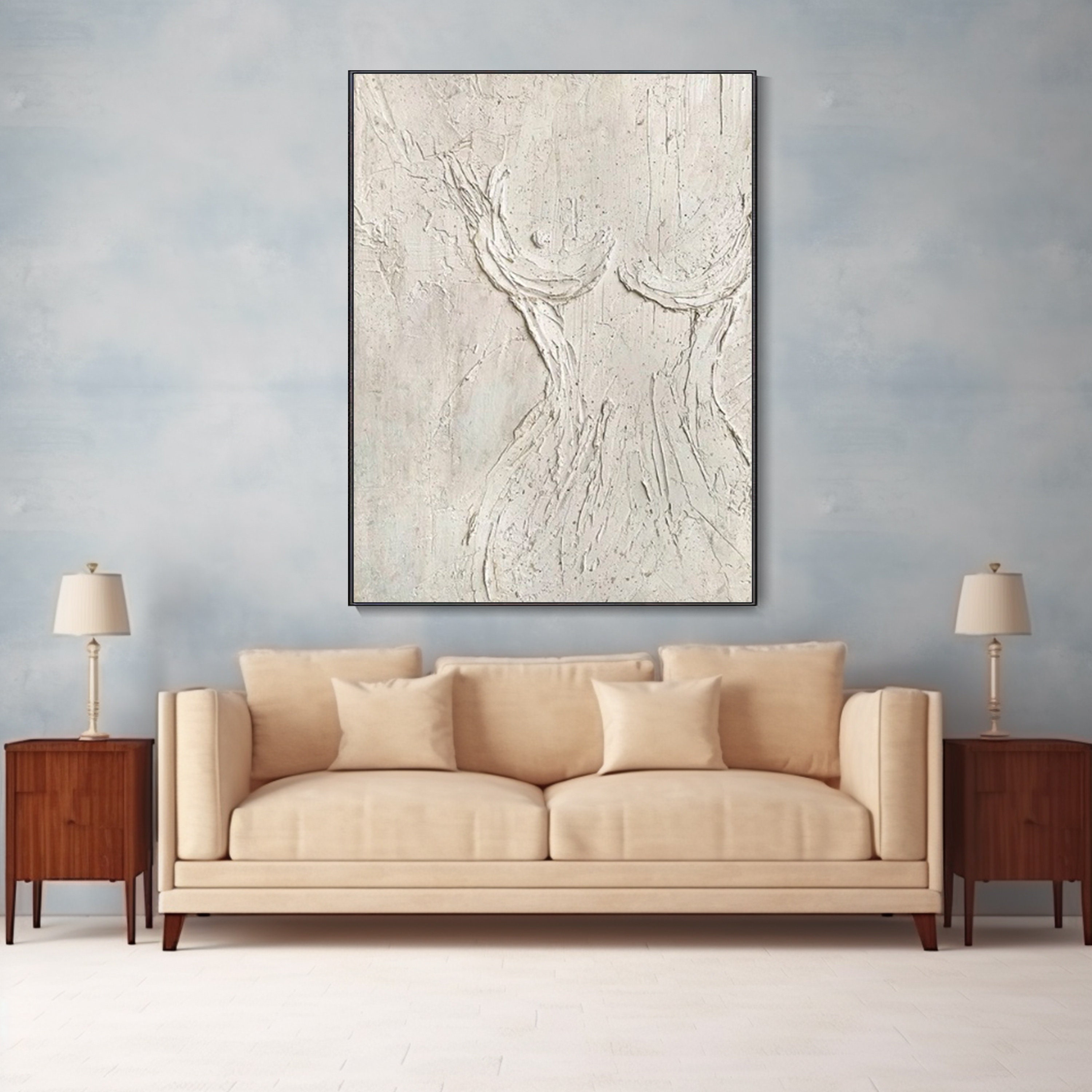 Female Power Portrait Art, Woman's Body, Original Minimalist Oil ...