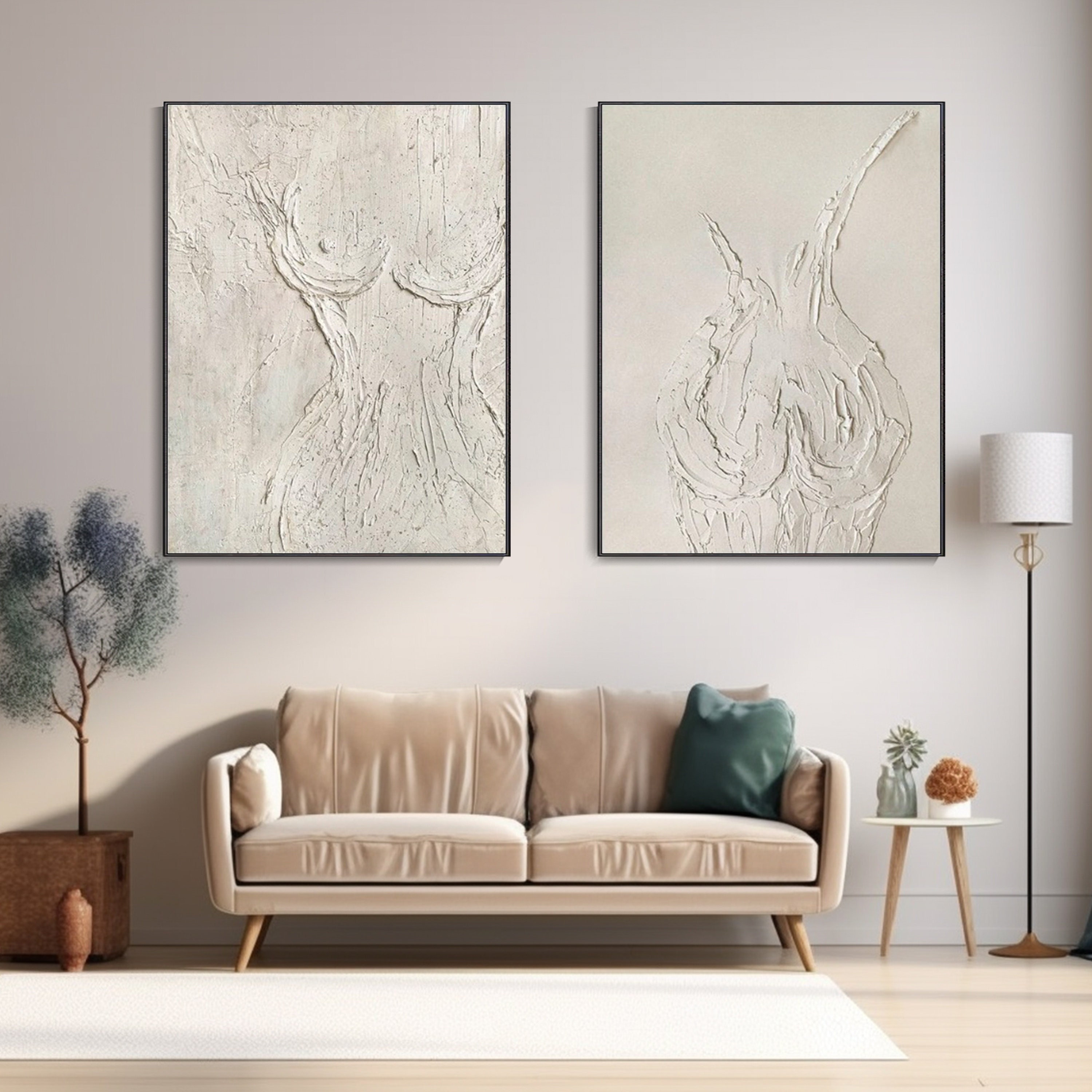 Female Power Portrait Art, Woman's Body, Original Minimalist Oil ...