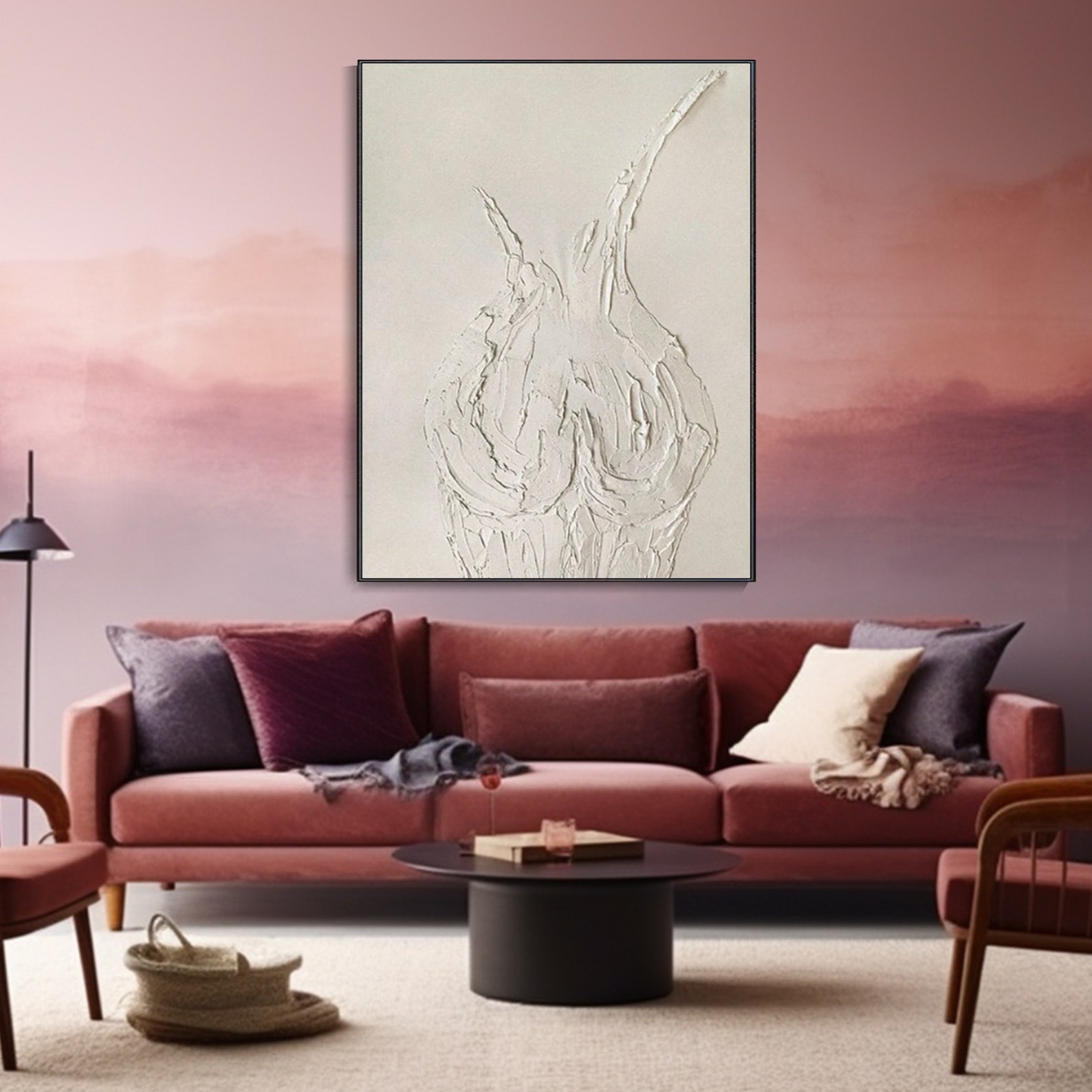 Female Power Portrait Art, Woman's Body, Original Minimalist Oil ...