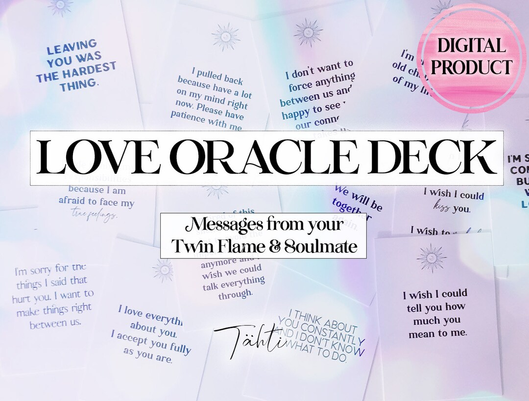 Printable LOVE Oracle Deck | From Their Heart to Your Heart | Messages ...