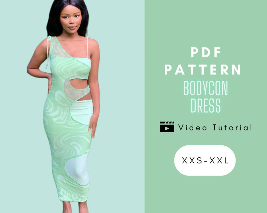 Bodycon Dress Sewing Pattern Midi Dress Maxi Dress Sewing - Etsy
