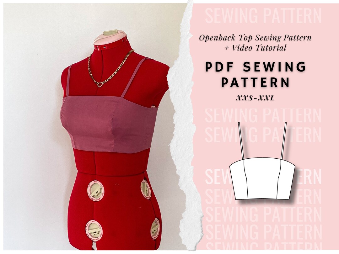 Bustier Top Pattern, Shirred Back Patter, Summer Top Pattern, Women's ...