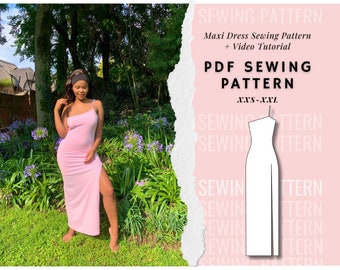 Women's Cutout Dress Pdf Sewing Pattern Side Waist Cut - Etsy