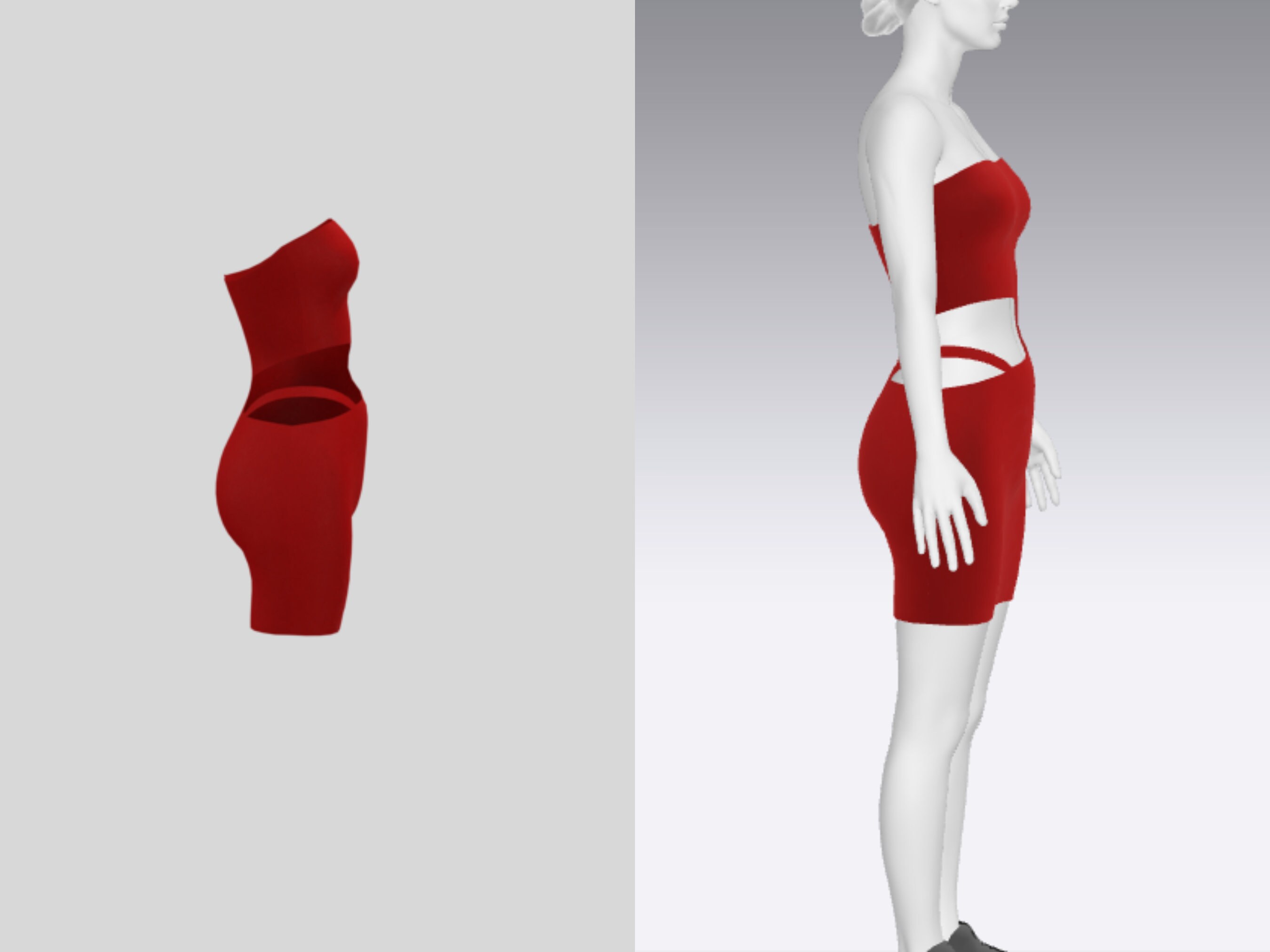Strapless Cutout Bodycon Dress Sewing Pattern, Cutout Dress, Short ...