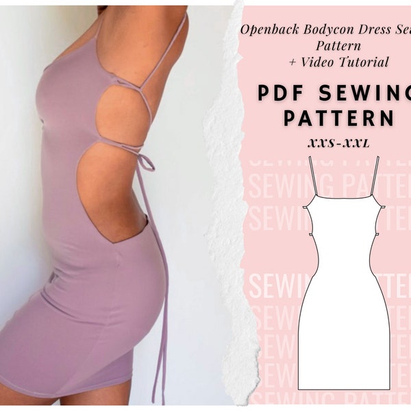 Backless Dress Pattern - Etsy