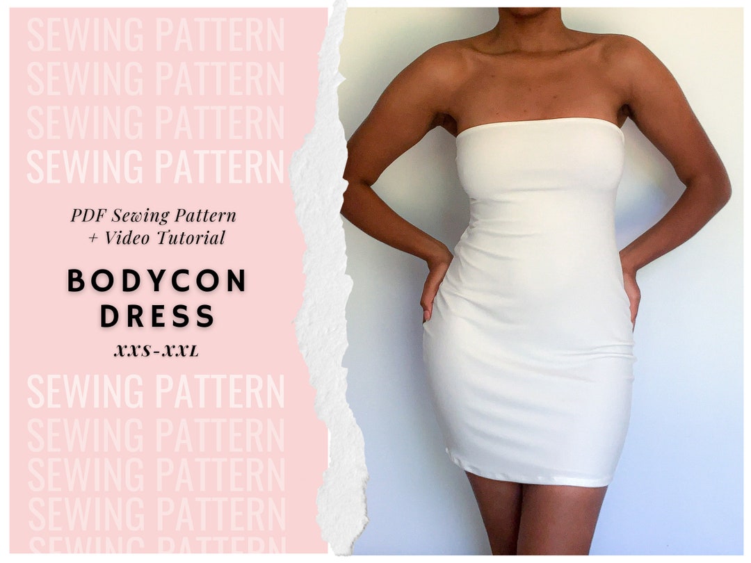 Off Shoulder Dress Pattern Bodycon Dress Sewing Pattern - Etsy