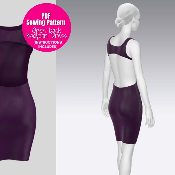 Backless Dress Pattern - Etsy
