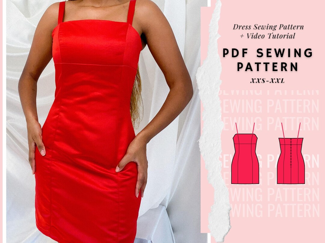 Mini Dress Dress Pattern, Bodycon Pattern, Women's Dress Sewing ...