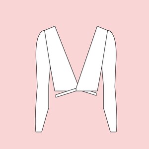 Wrap Top Sewing Pattern, Crop Top Sewing Pattern, Long Sleeve Top ...