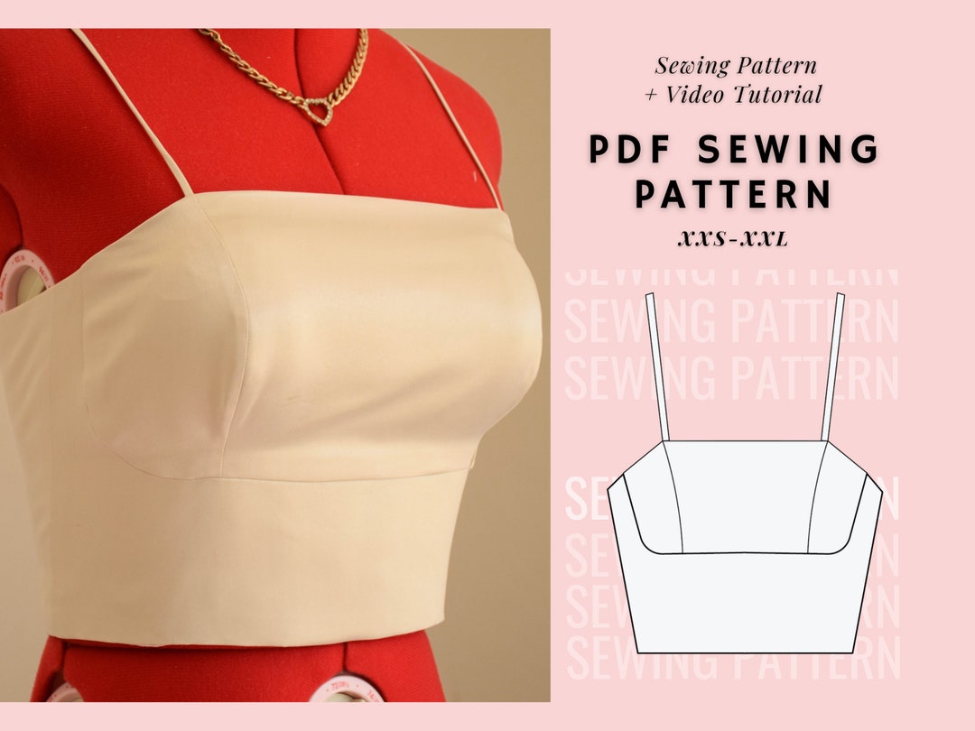 Bustier Top Pattern, Tie Back Back Patter, Summer Top Pattern, Women's ...