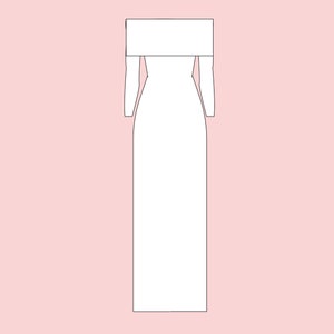 Off Shoulder Maxi Slit Dress Pattern, Womens Dress Sewing Pattern ...