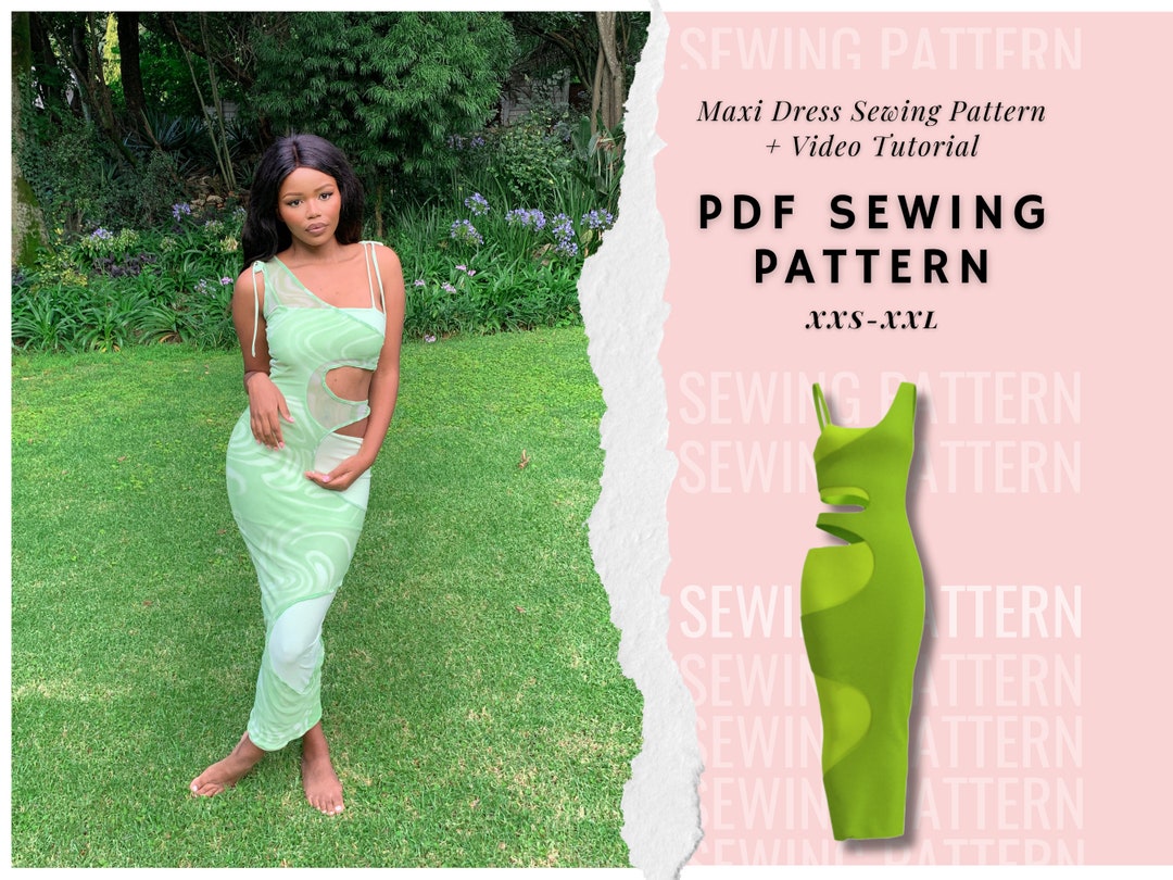 Bodycon Dress Sewing Pattern Midi Dress Maxi Dress Sewing - Etsy