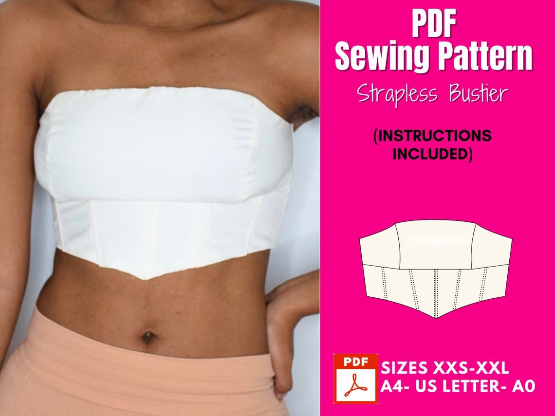 Strapless Top Sewing Pattern Women's Tops Sewing - Etsy