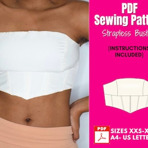 Strapless Top Sewing Pattern Women's Tops Sewing - Etsy