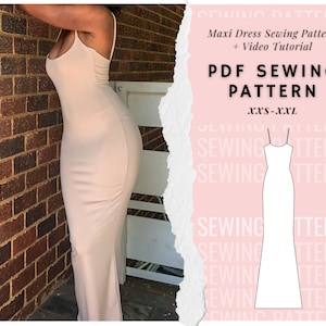 Maxi Bodycon Dress Pattern, Flare Maxi Length Dress, Gown Sewing ...