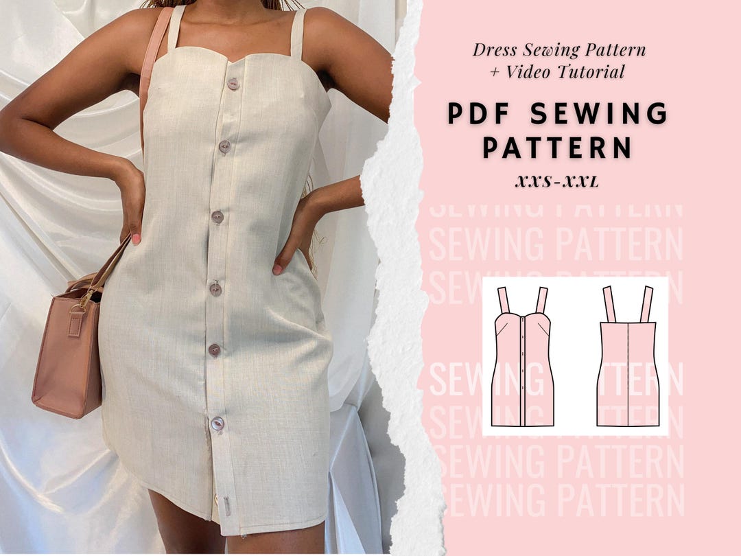 Dress Sewing Pattern, Mini Dress Pattern, Wrap Dress Sewing Pattern ...