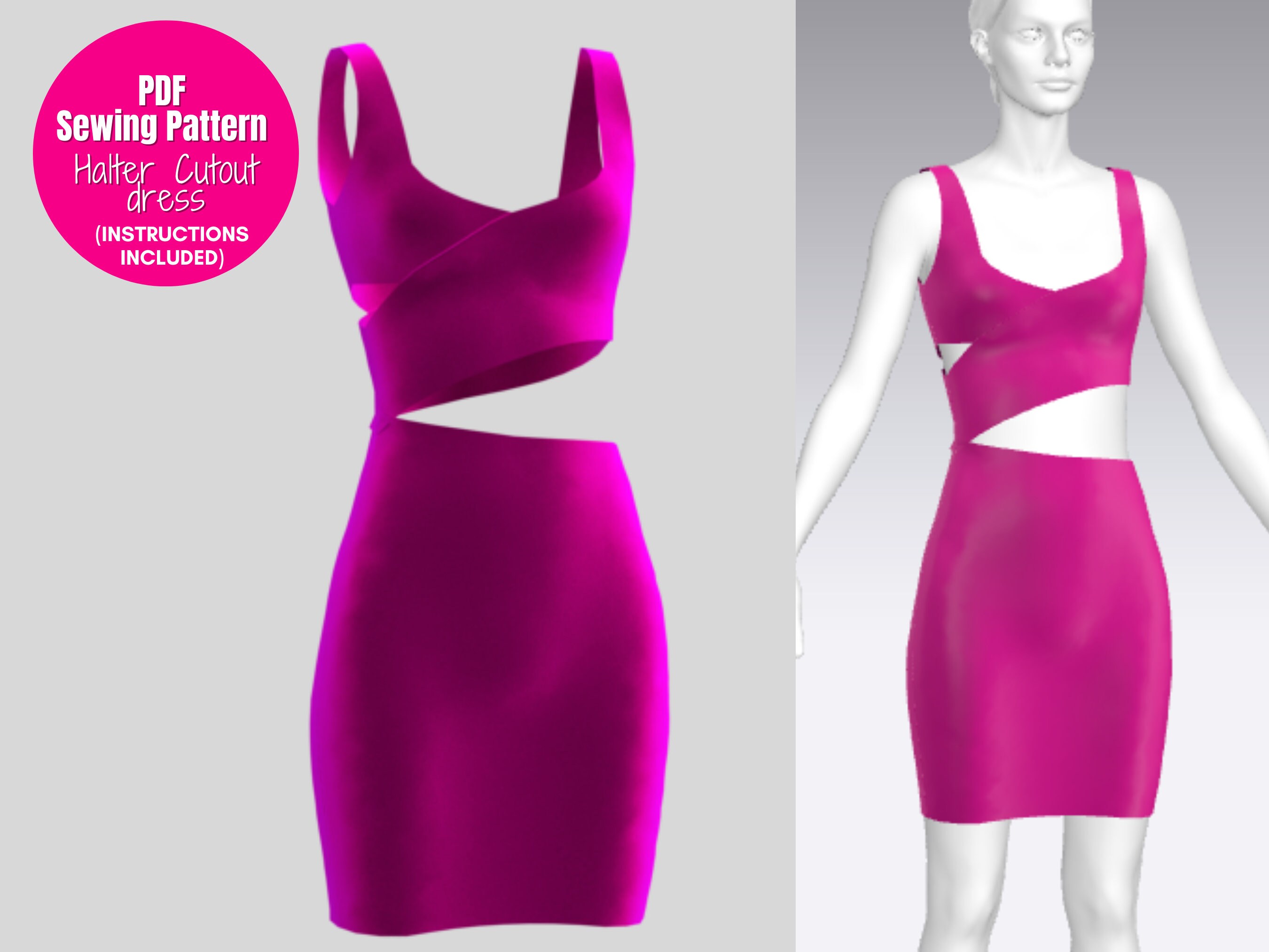 Mini Dress Pattern Bodycon Dress Sewing Pattern Dress Sewing - Etsy