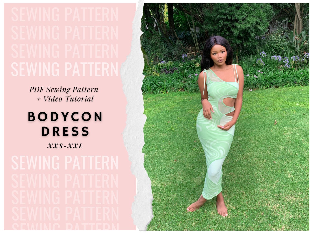 Bodycon Dress Sewing Pattern Midi Dress Maxi Dress Sewing - Etsy
