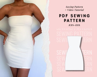Bodycon Dress Sewing Pattern Women's Dress Pattern Short Dress Pattern ...