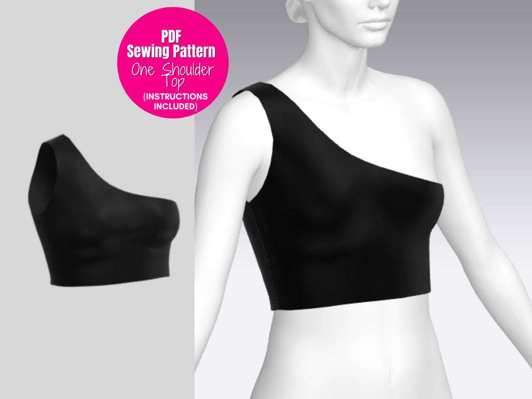 One Shoulder Top Sewing Pattern| Asymmetric One Shoulder Top| Crop Top ...