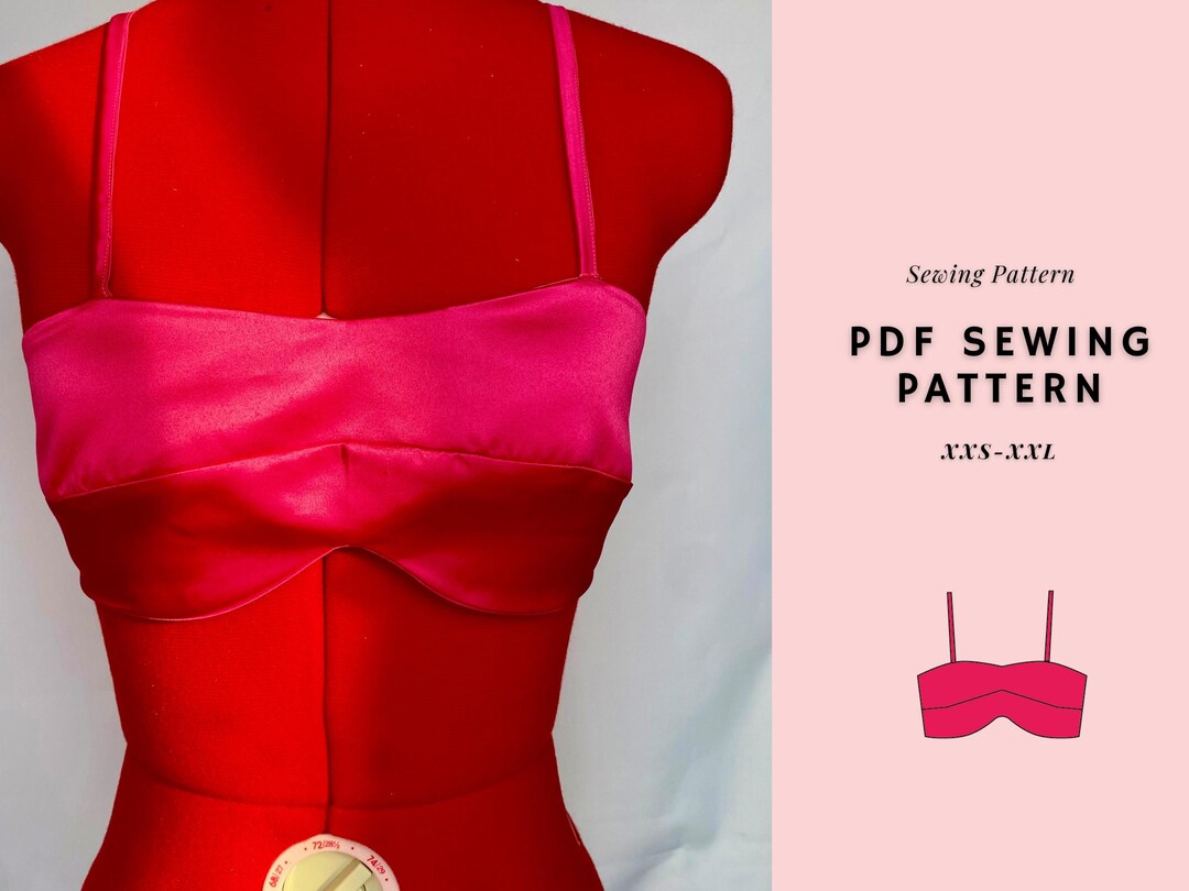 Bralette Crop Top Sewing Pattern: Beginner Friendly Women's Tops PDF ...