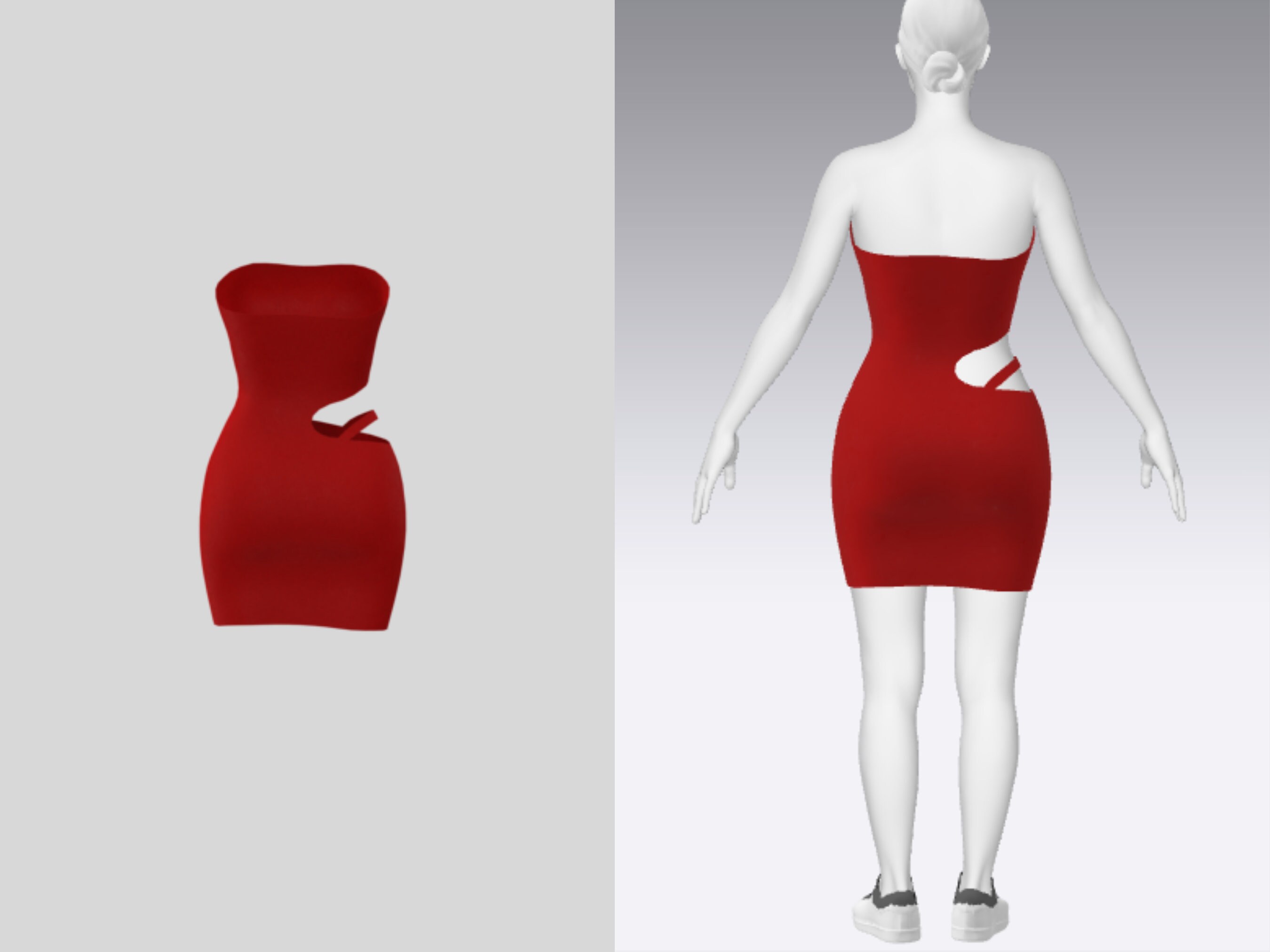 Strapless Cutout Bodycon Dress Sewing Pattern, Cutout Dress, Short ...