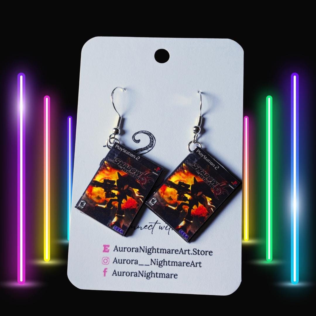 Shadow the Hedgehog Earrings / for Pierced and None Pierced Ears - Etsy