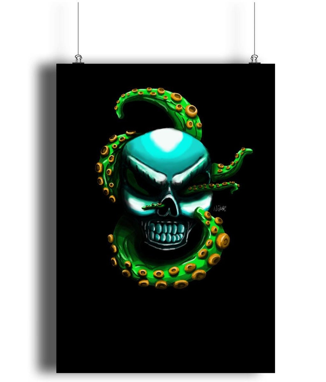 Octopus Skull Art Print - Etsy