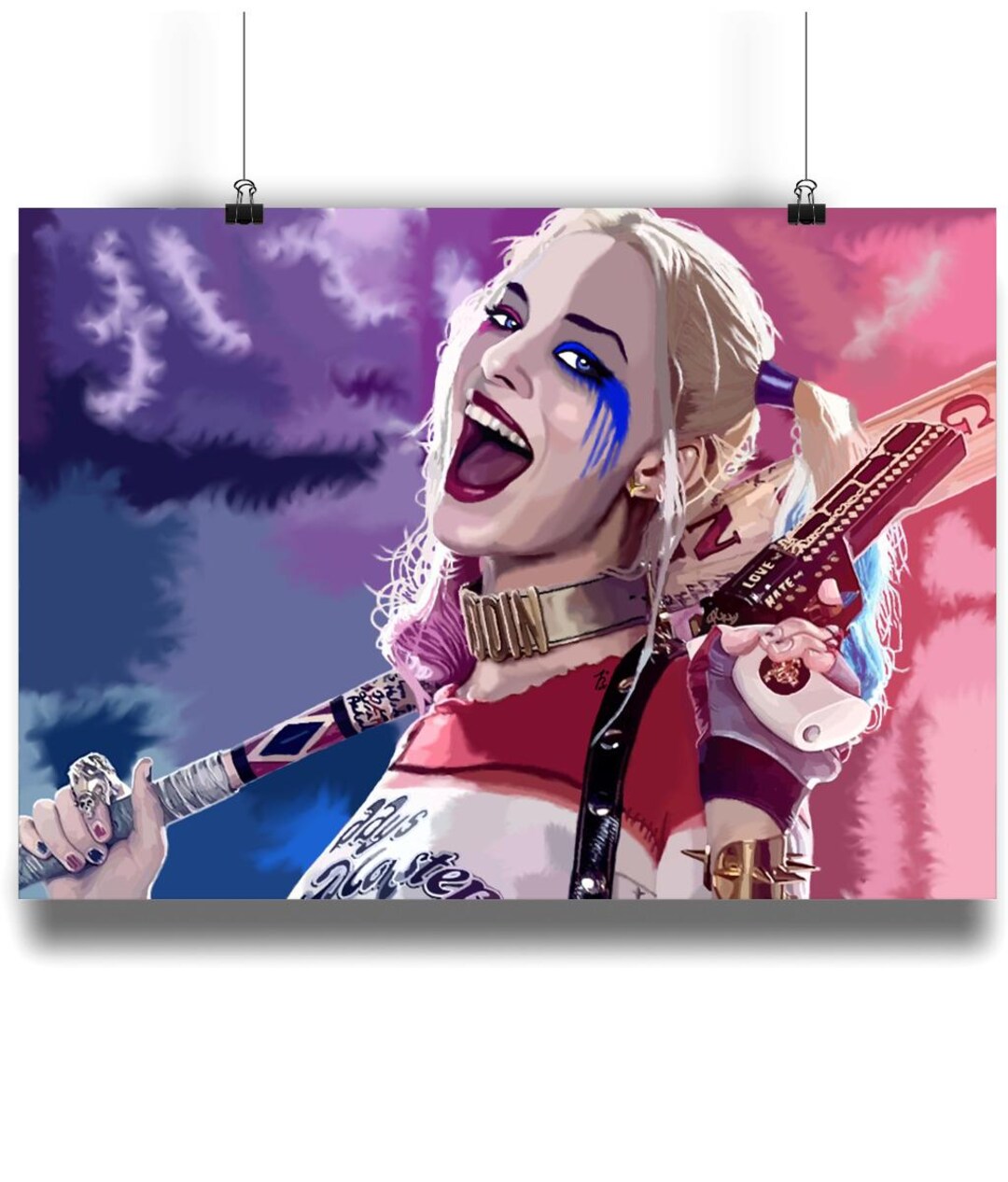 Hand Painted Original Harley Quinn Poster Print - Etsy