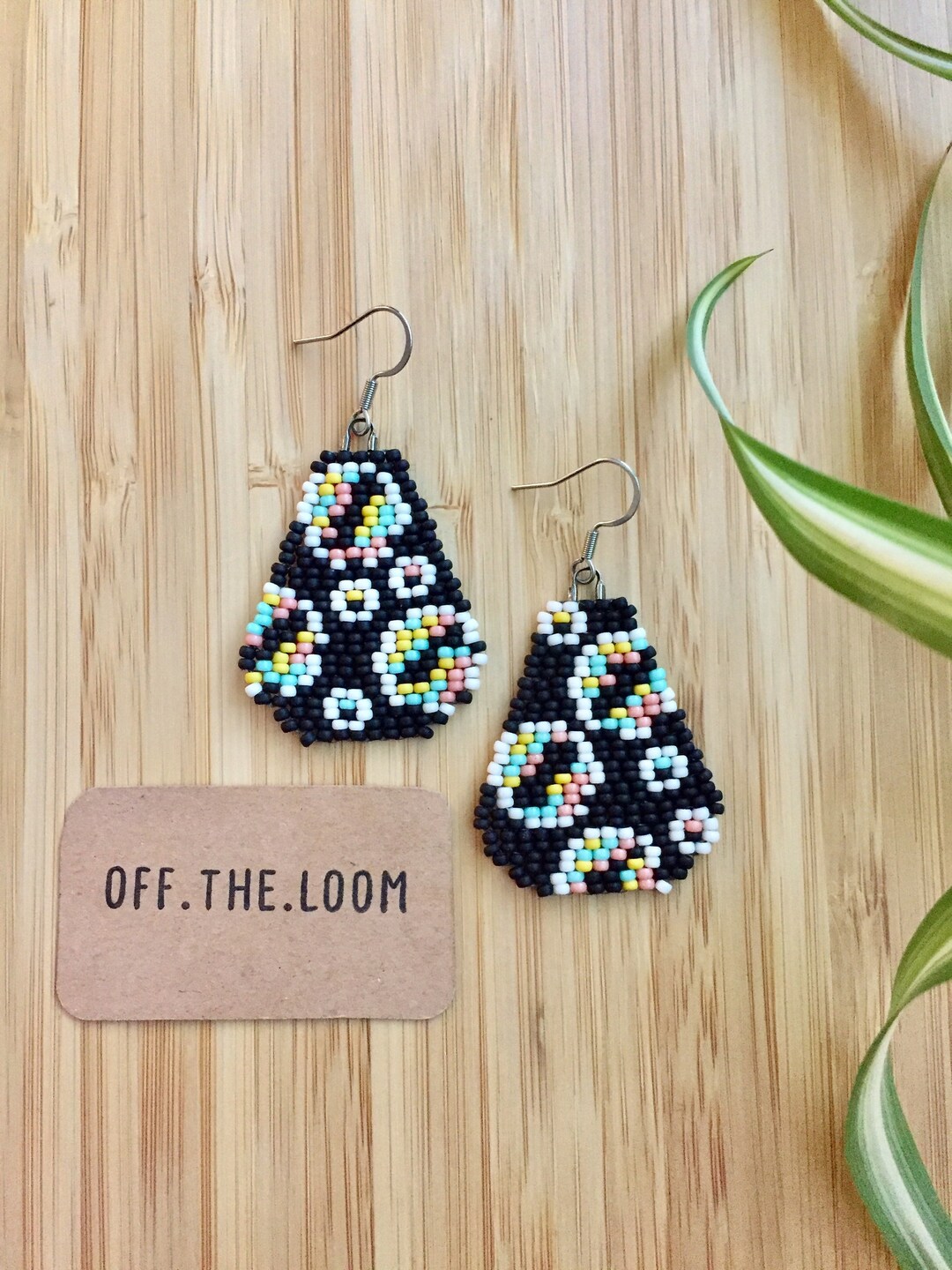 Large Pastel Neon Bubble Seed Bead Earrings - Handmade Beaded Earrings ...