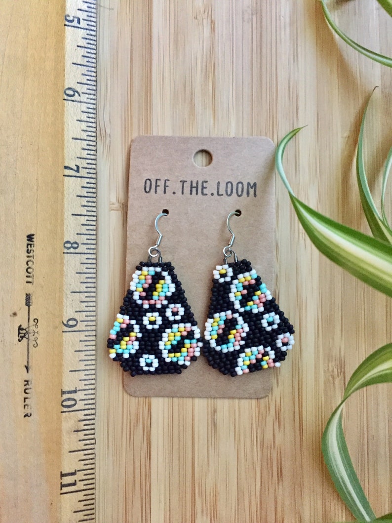 Large Pastel Neon Bubble Seed Bead Earrings - Handmade Beaded Earrings ...