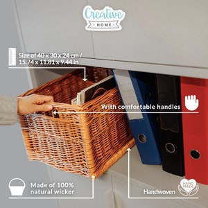 Large Wicker Crate With Handles 3 Variants Storage Box Natural Brown ...