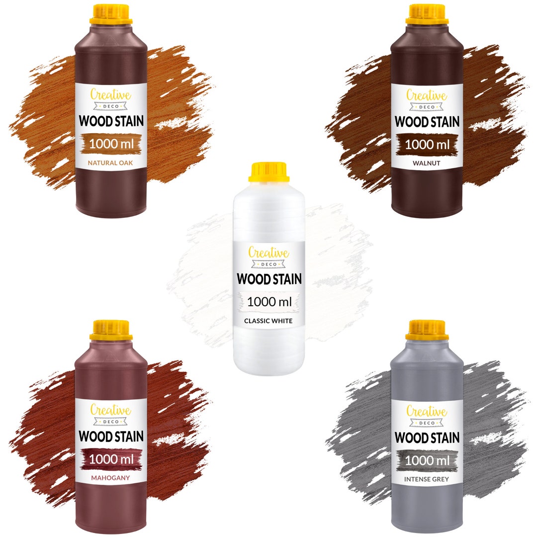 Water Based Wood Stain 1L 5 Variants Varnish for Wallpaper, Wood ...