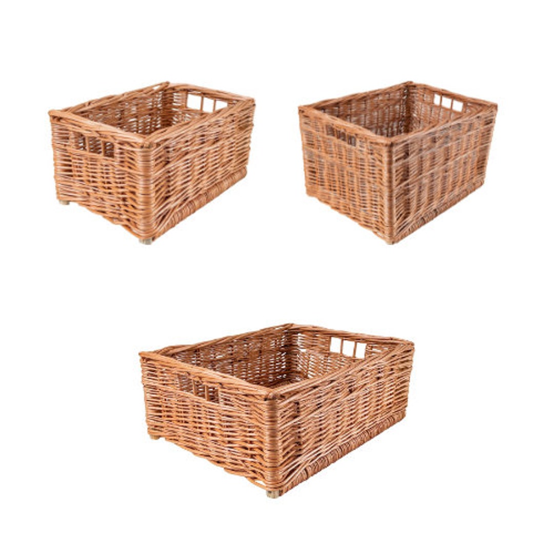 Large Wicker Crate With Handles 3 Variants Storage Box Natural Brown ...