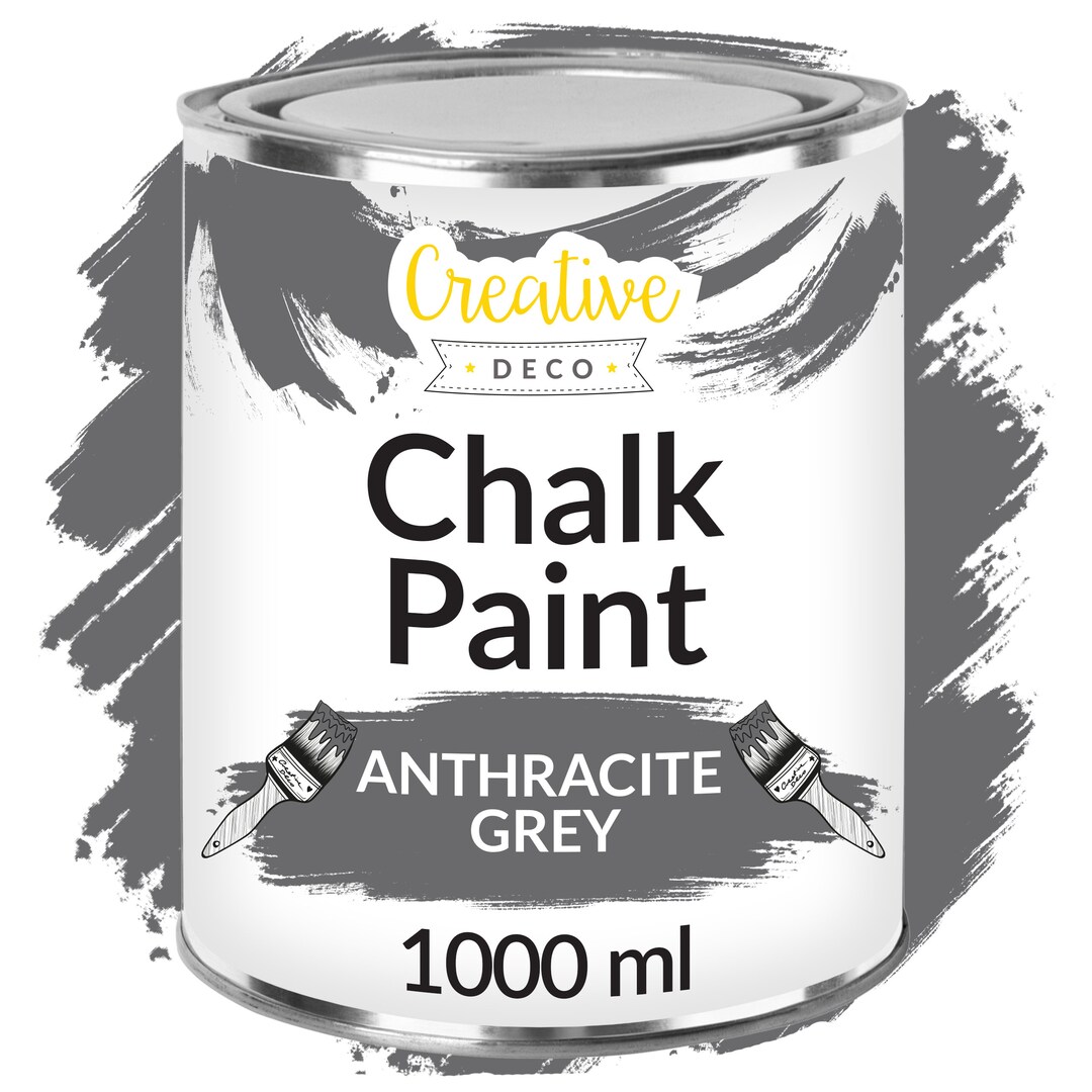 Dark Grey Chalk Paint for Furniture 1L Deep Grey Stone Grey Matte ...