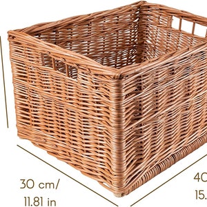 Large Wicker Crate With Handles 3 Variants Storage Box Natural Brown ...