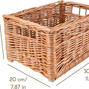 Large Wicker Crate With Handles 3 Variants Storage Box Natural Brown ...
