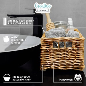 Large Wicker Crate With Handles 3 Variants Storage Box Natural Brown ...