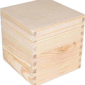 Wooden Storage Box Cube Square 16 X 16 X 16 Cm / 1 Cm With Lid ...