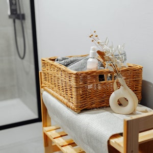 Large Wicker Crate With Handles 3 Variants Storage Box Natural Brown ...